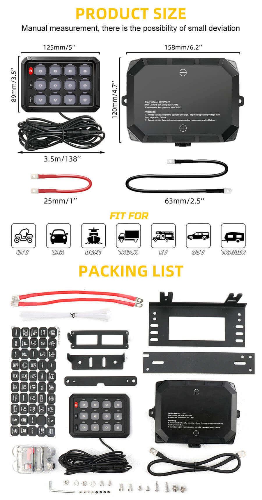 12 Gang Car Switch Panel Wholesale for 12V Vehicle and Boat from China ...