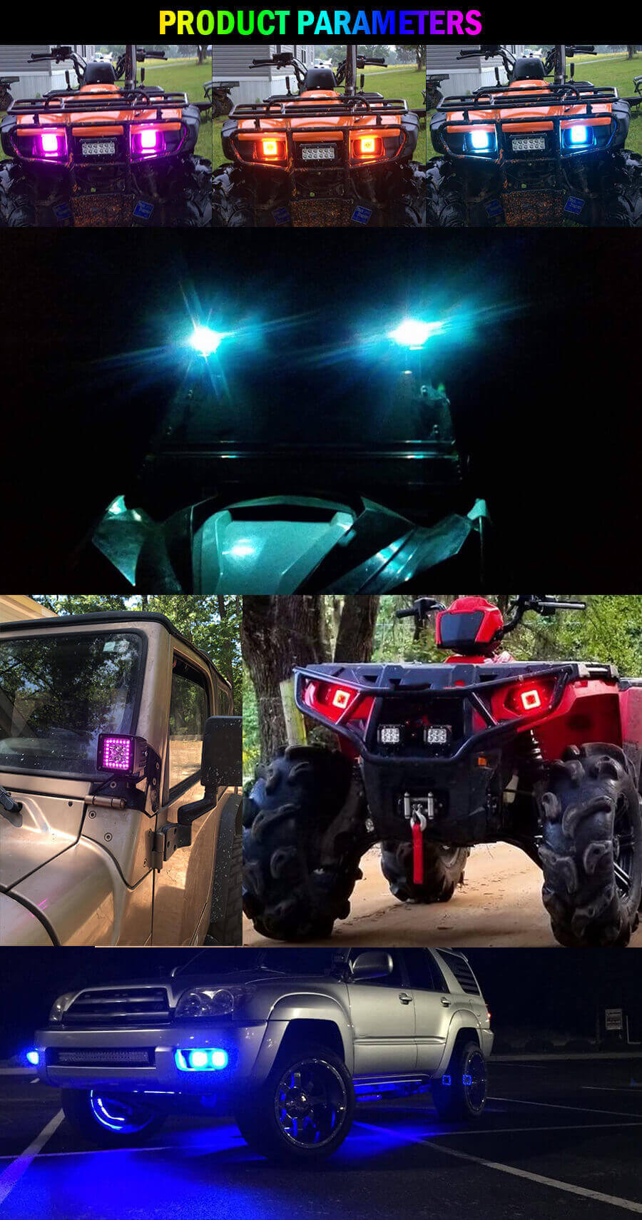 3 inch RGB Led Pods for Off Road Vehicles JG-995R from China Auto ...