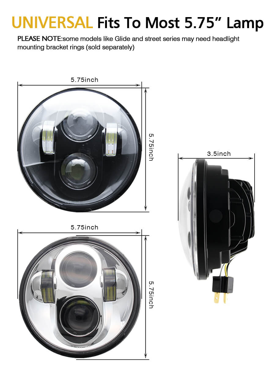 5.75 inch Porjector Led Headlight for Harley Motorcycles JG-M002 from ...