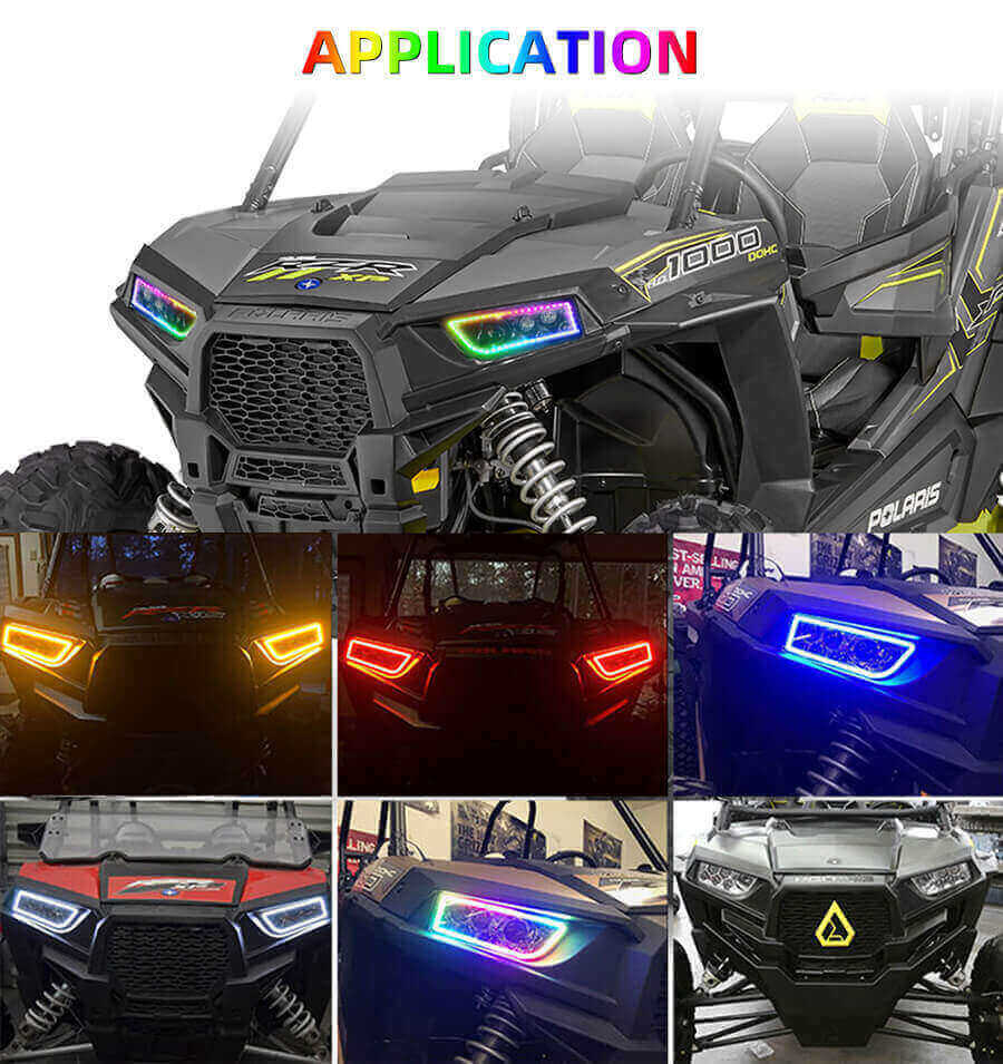 Polaris RZR ATV Headlights with RGB Halo Ring JG-R001-R from China Auto ...
